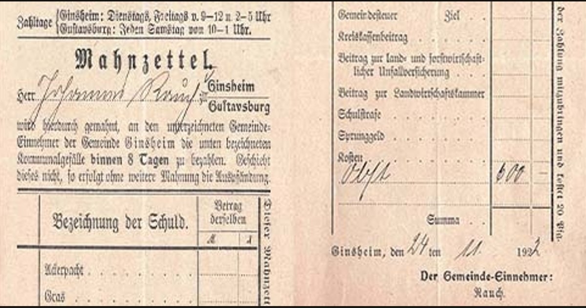 Neues vom Stadtschreiber: Gemeindeeinnehmer | Stadt Ginsheim-Gustavsburg